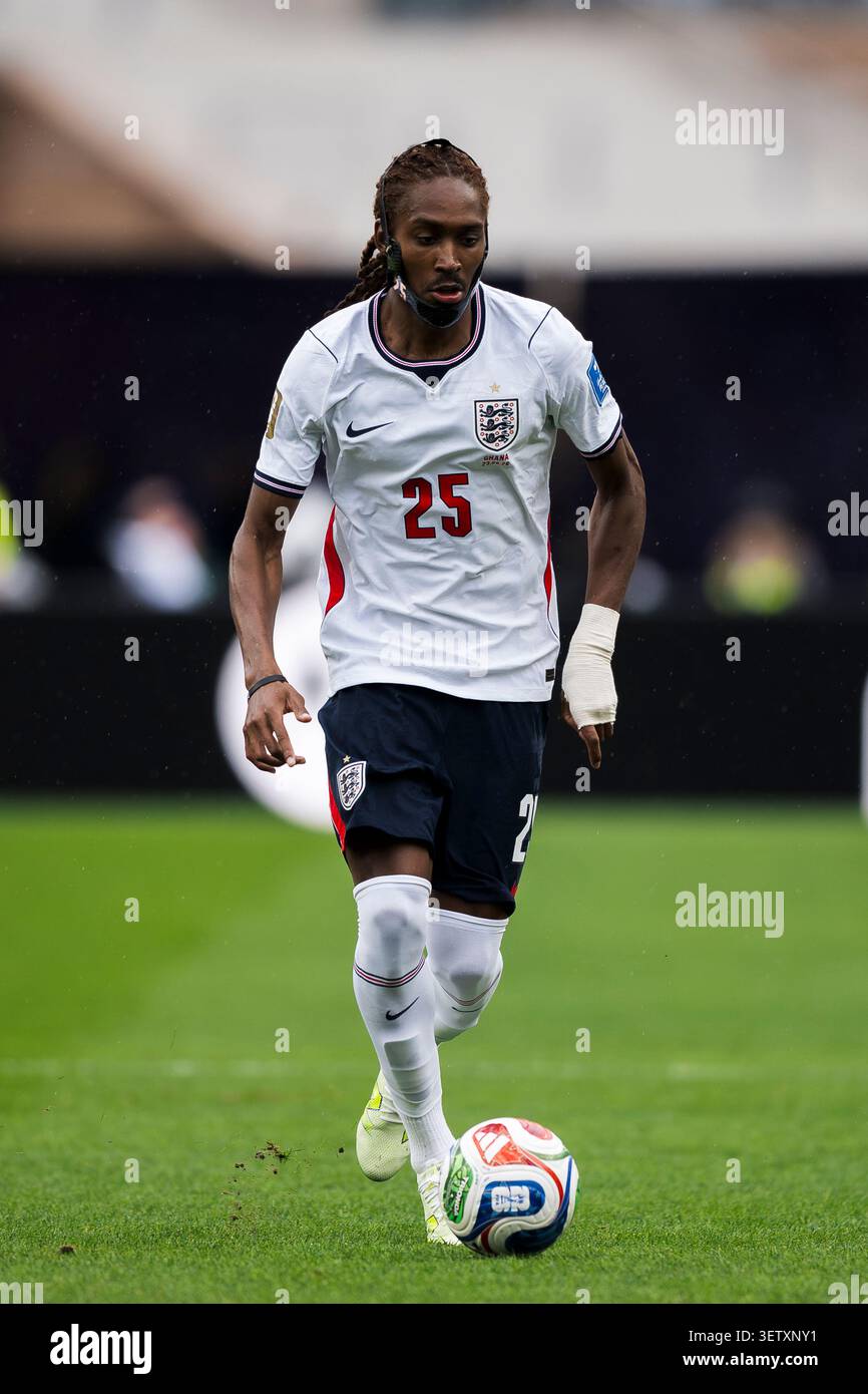 Djed Spence of England in action during the FIFA World Cup 2026 Group L ...