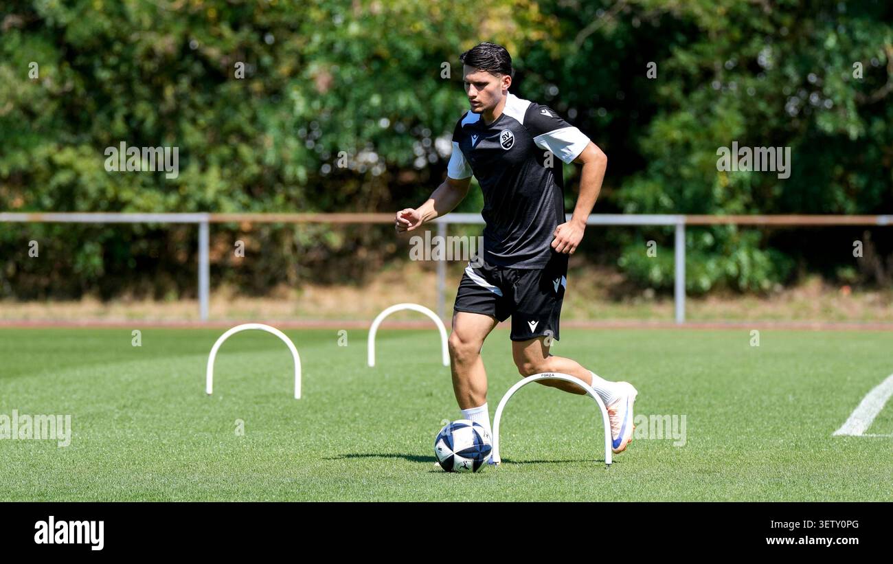 Medin Kojic (SVS, trial player), on the ball, cut-out, full body ...