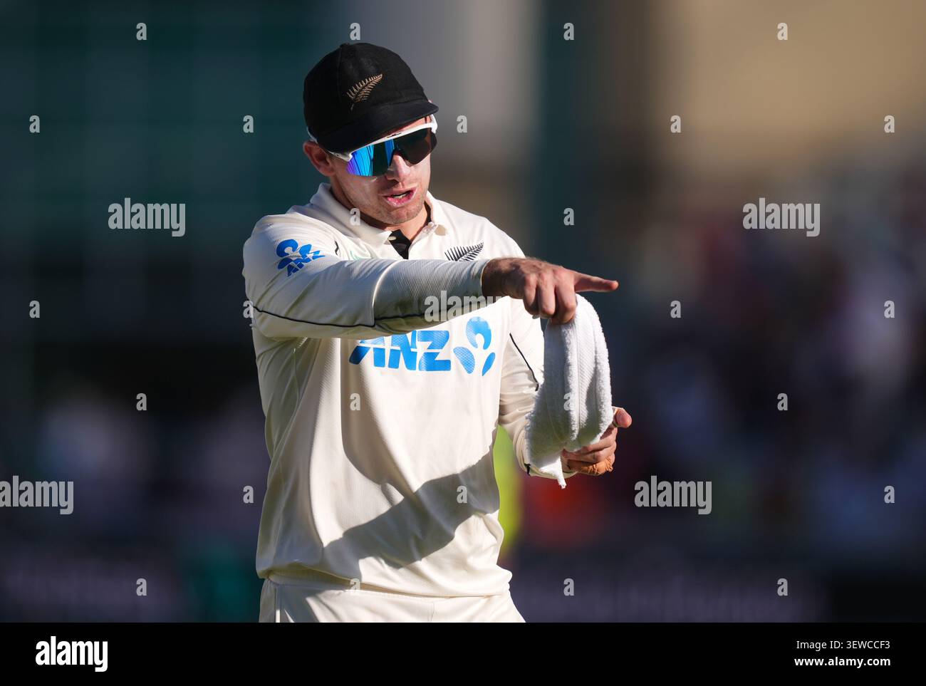 New Zealand's Tom Latham walks off at the close of play after day two ...