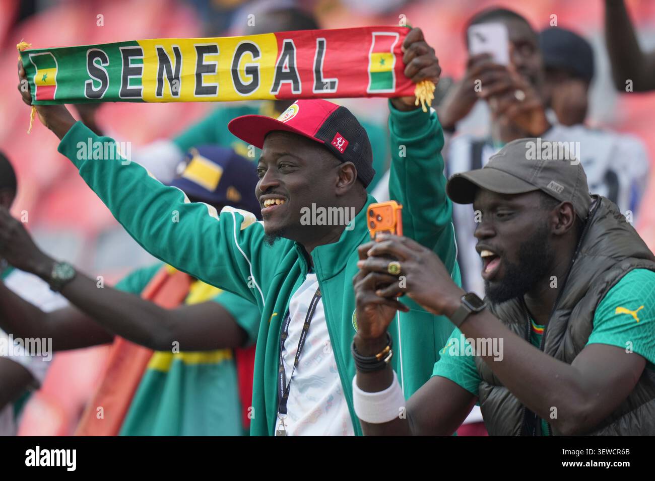 Senegal supporters cheer for their team ahead of the World Cup Group I ...