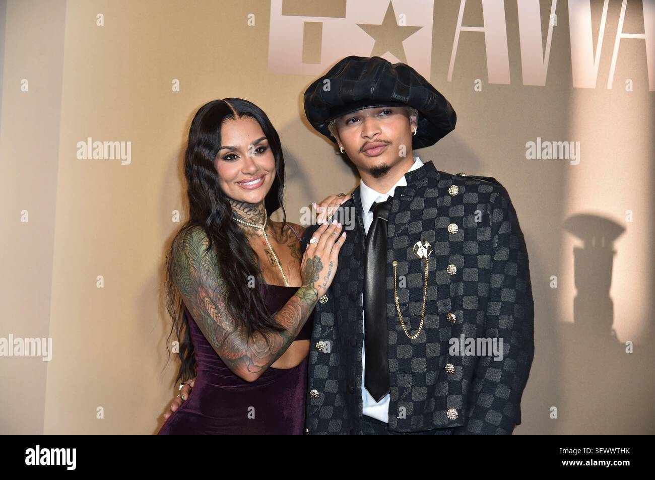 Kehlani, left, winner of the award for best female R&B/pop artist, and ...