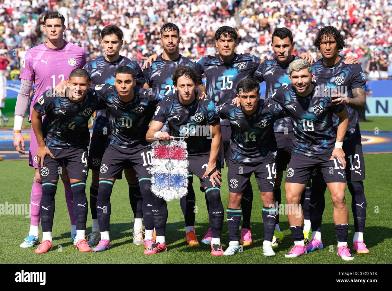 A Paraguay team group photo ahead of the FIFA World Cup round of 32 ...