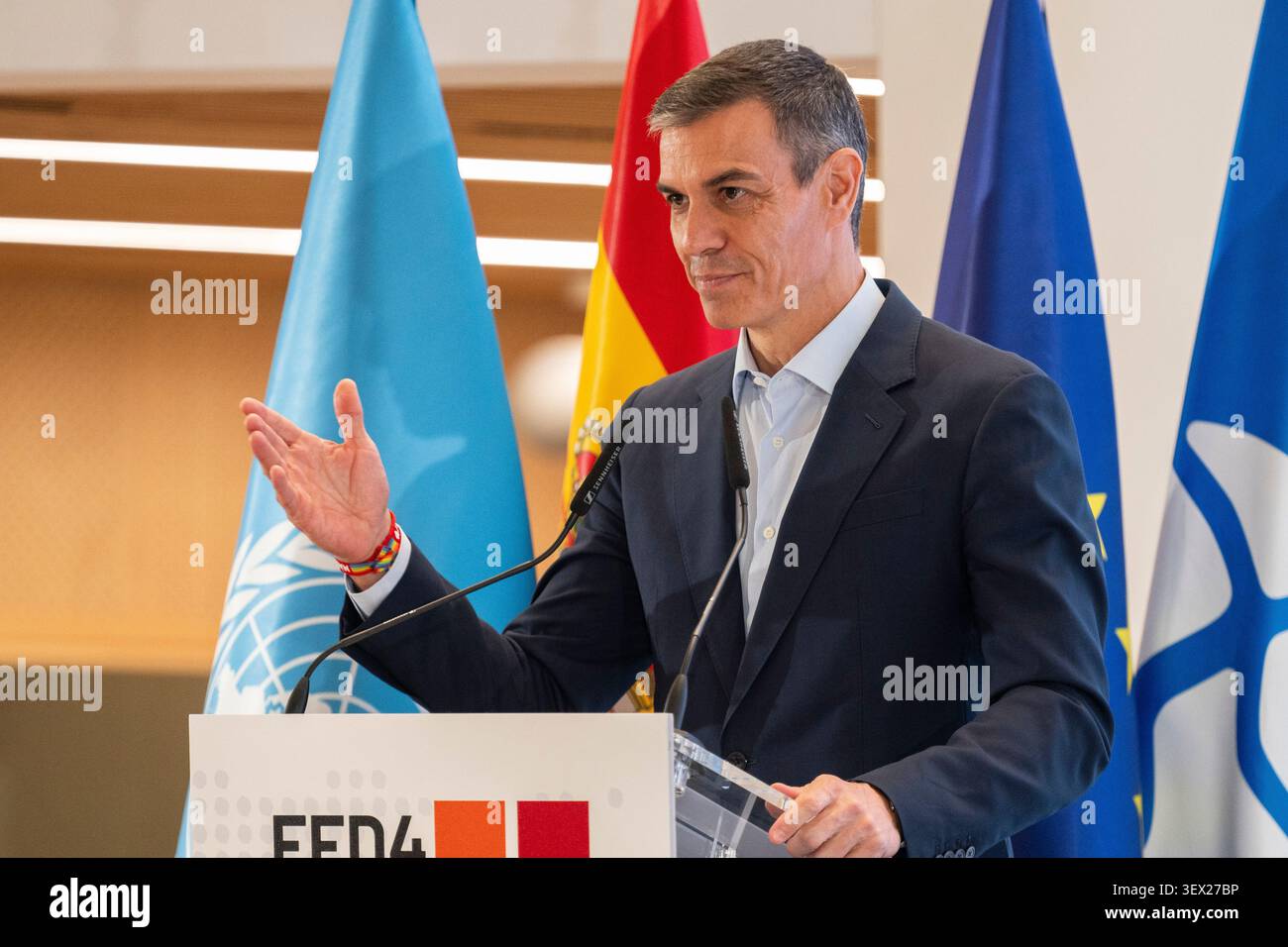 The Prime Minister, Pedro Sanchez during the official opening of the ...