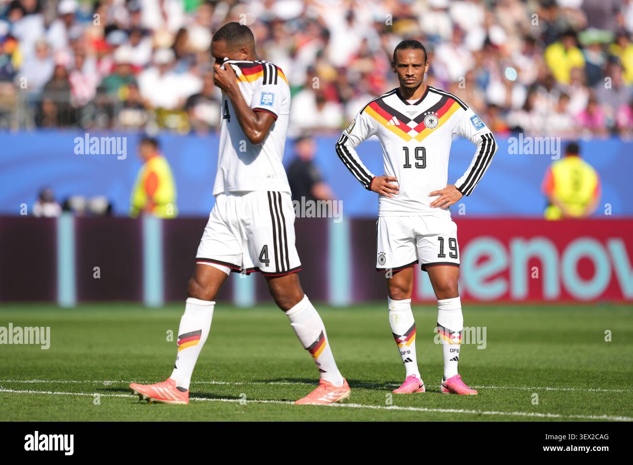Germany's Jonathan Tah (left) and Germany's Leroy Sane appear ...