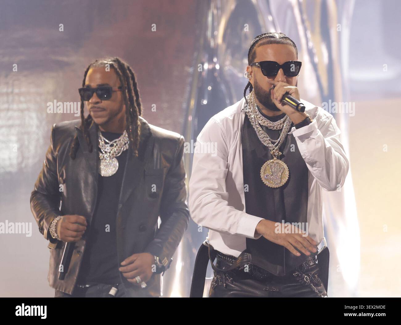 Max B, French Montana perform onstage during the 2026 BET Awards at ...