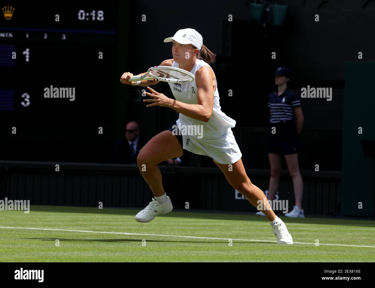 30 June, 2026 - Wimbledon, London, UK - Number three seed Iga Swiatek ...