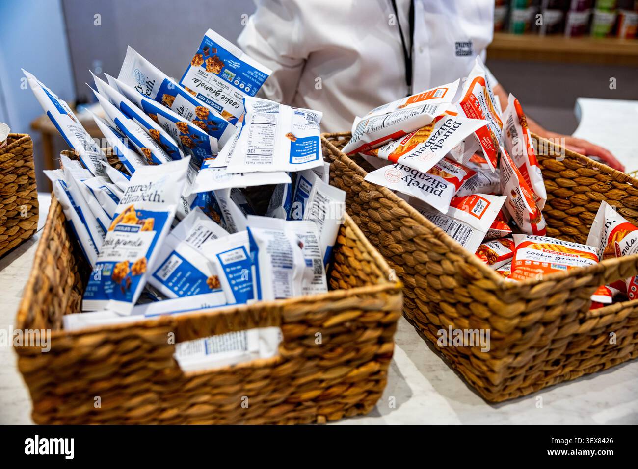 Samples of purely elizabeth.'s granola products at the Specialty Food ...
