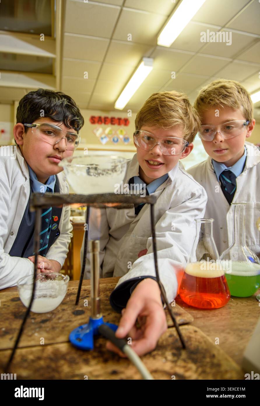 A Year 7 General Science class at Manchester Grammar School Stock Photo ...