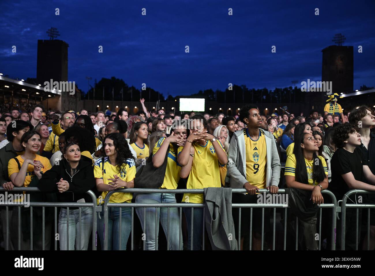 STOCKHOLM, SWEDEN 20260630Football fans watch the round of 16 match ...