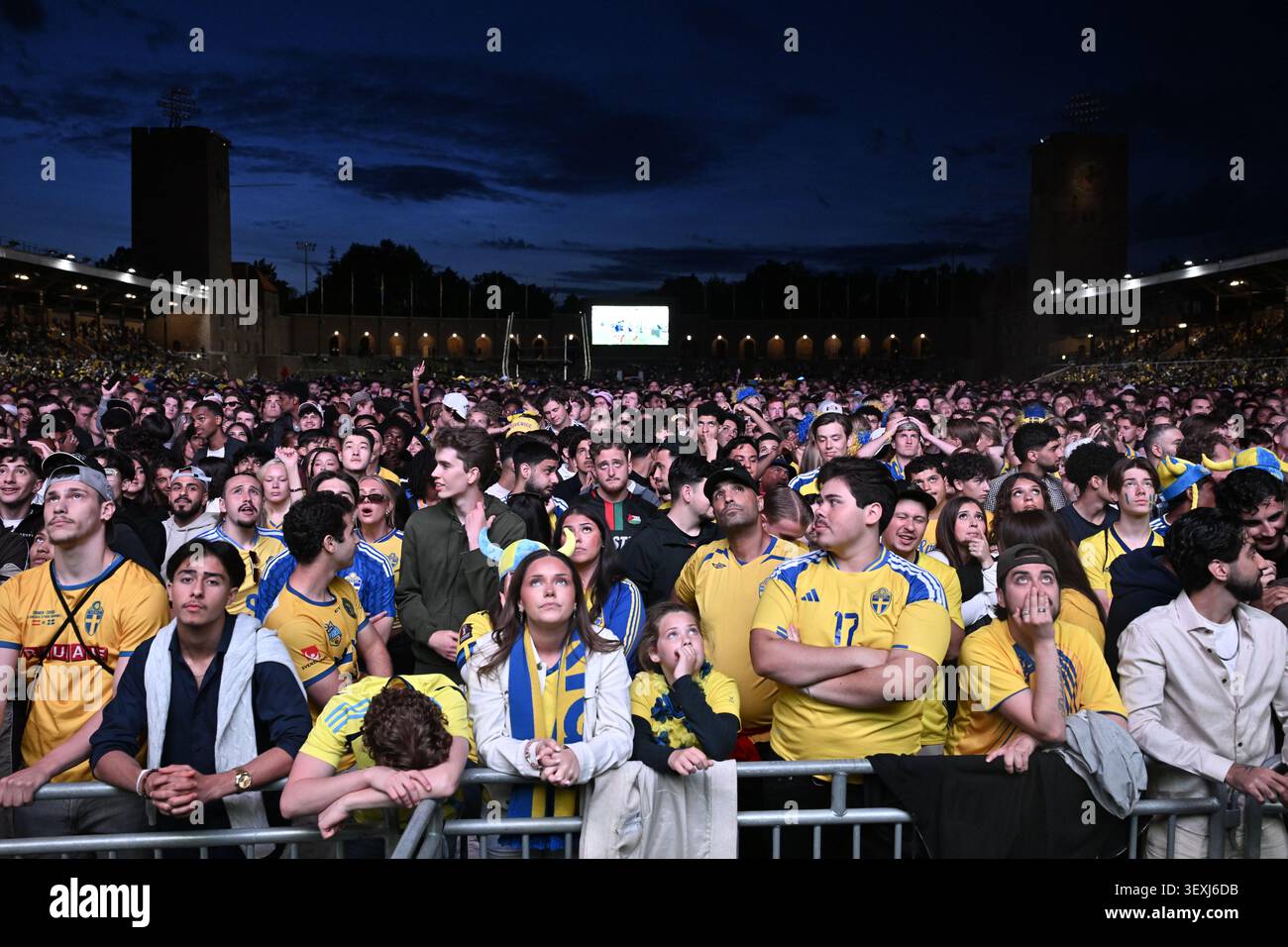STOCKHOLM, SWEDEN 20260701Football fans watch the round of 16 match ...
