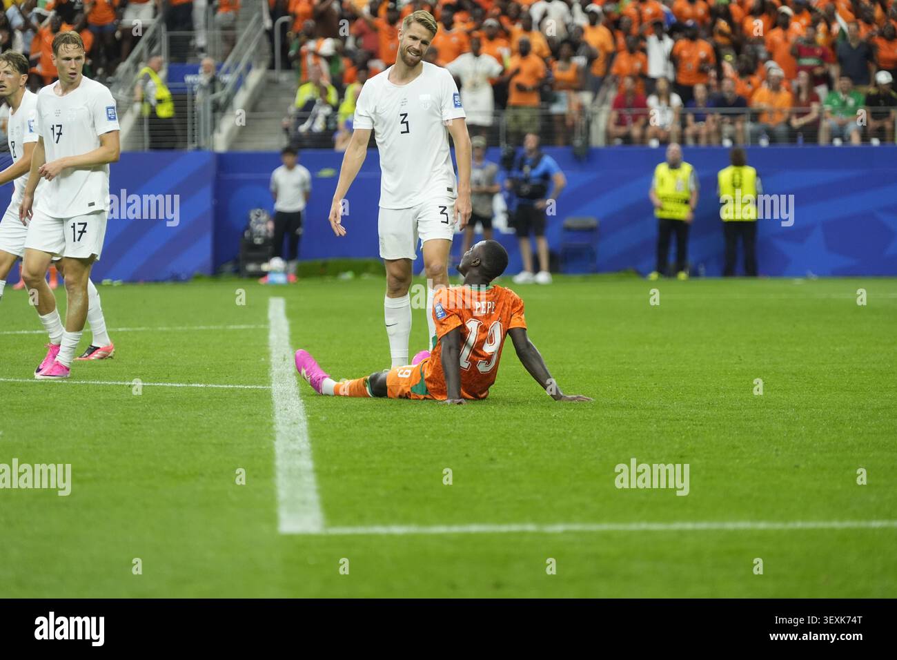 Arlington, Texas , USA 20260630. Kristoffer Ajer rounds the round of 16 ...