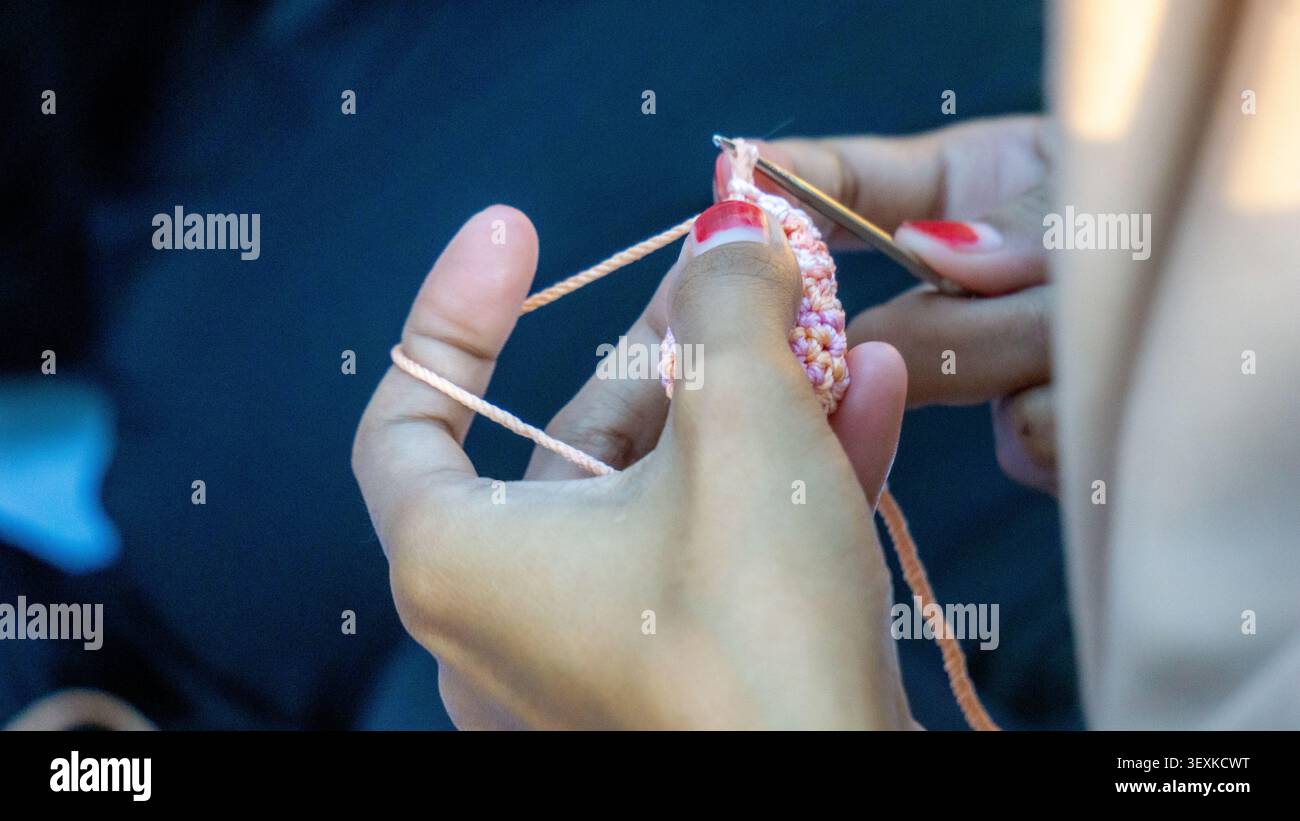 Creating items (lipstick holder) using the craft of knitting. An ...