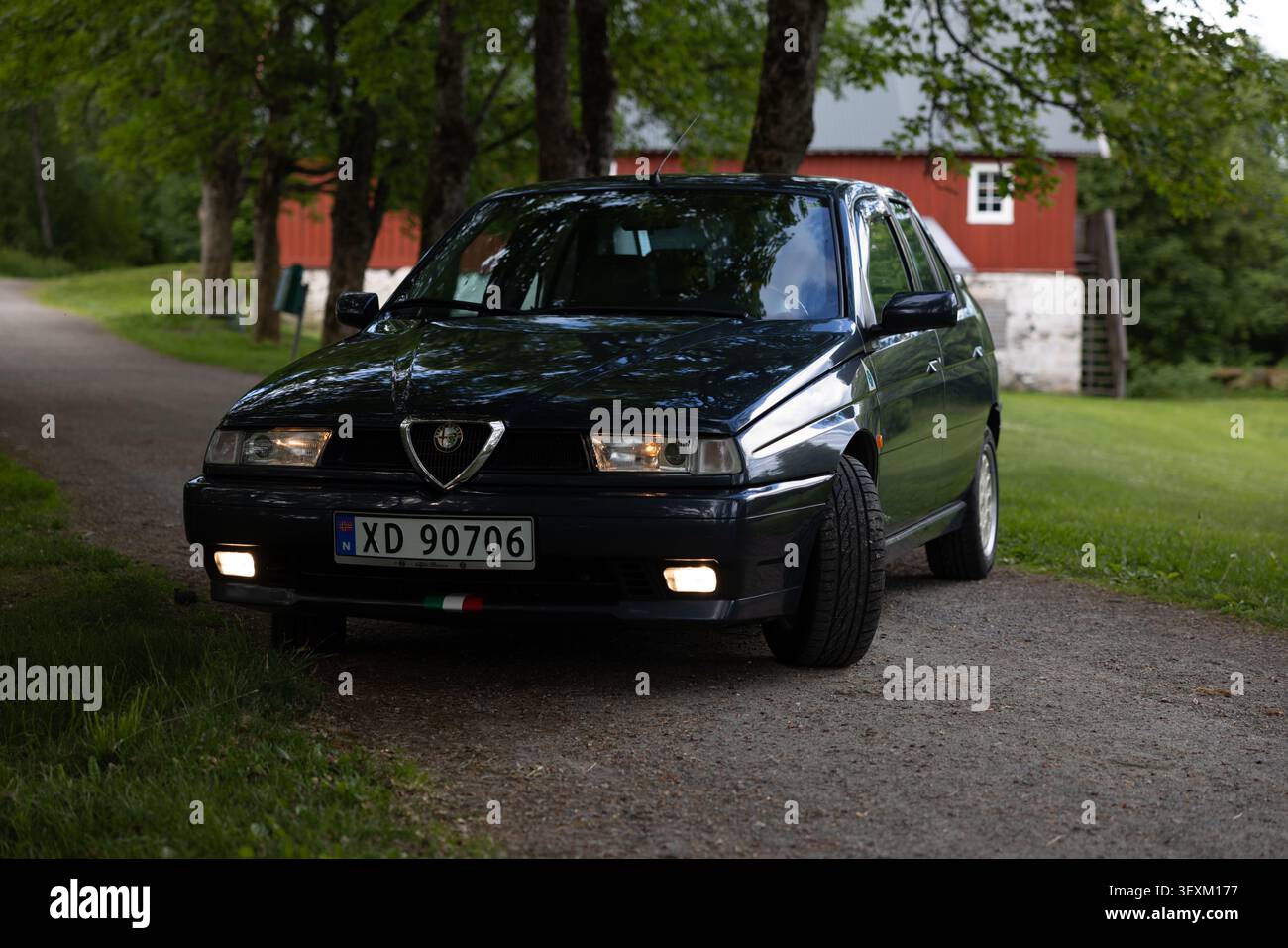 Steinkjer, Norway - June 15th 2024 - Dark Alfa Romeo 155 parked on ...