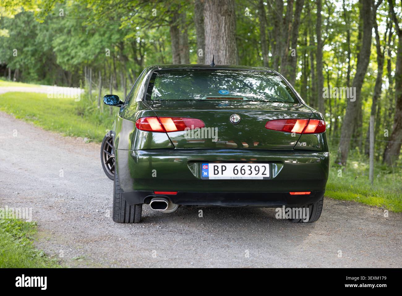 Steinkjer, Norway - June 15th 2024 - Dark green Alfa Romeo 166 sedan ...