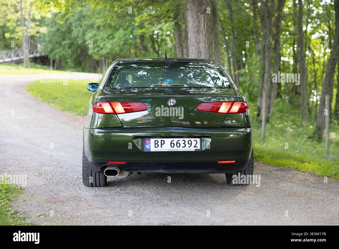 Steinkjer, Norway - June 15th 2024 - Dark green Alfa Romeo 166 sedan ...