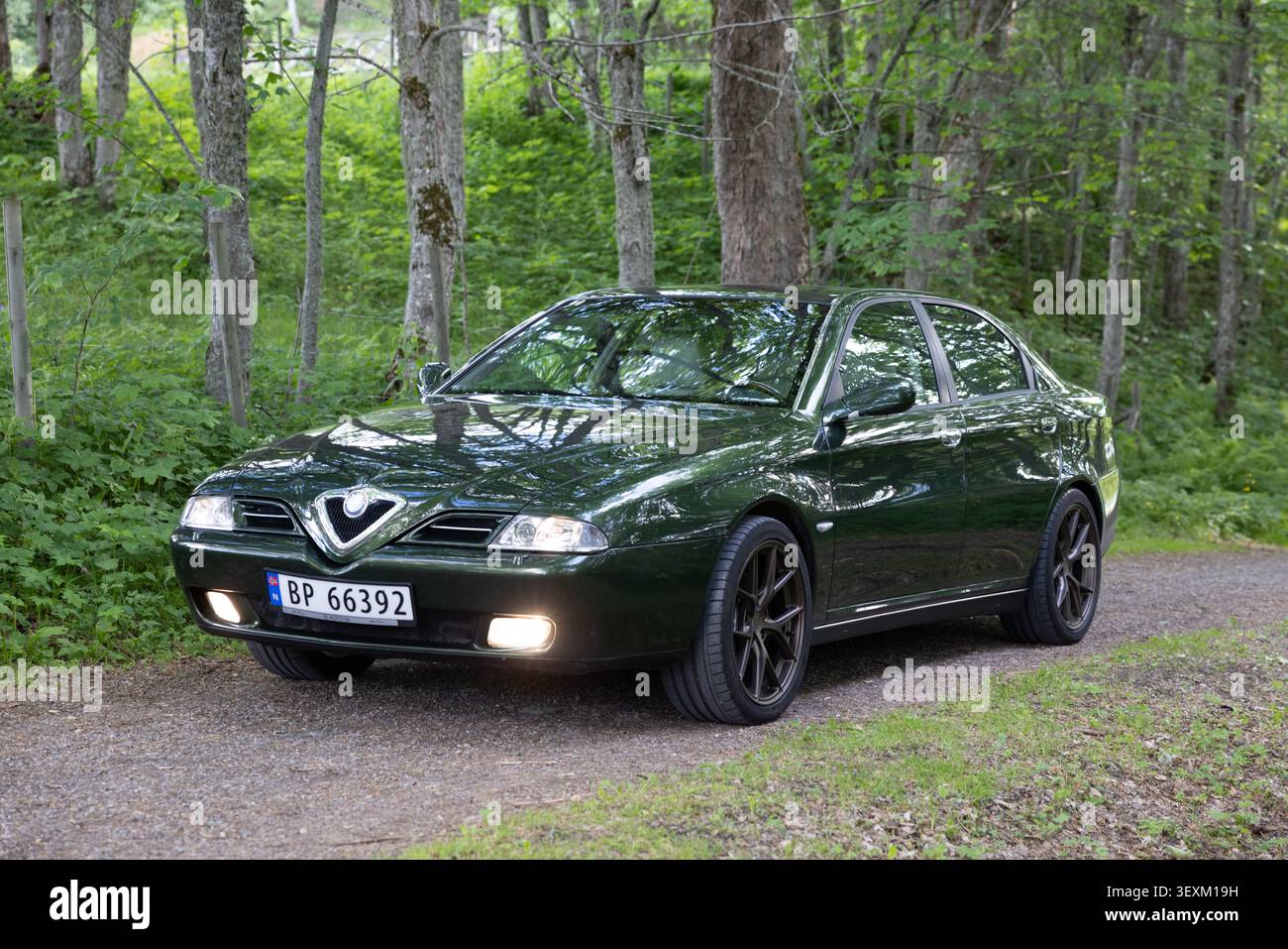 Steinkjer, Norway - June 15th 2024 - Dark green Alfa Romeo 166 sedan ...