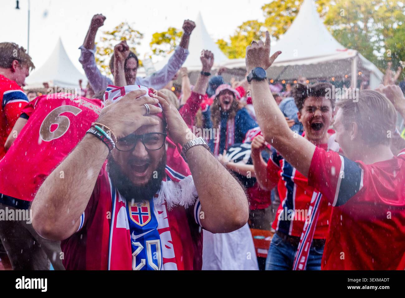 Oslo 20260630. The audience celebrates the 1-2 goal during the World ...