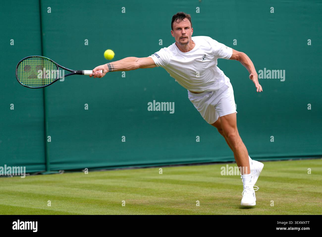 Marton Fucsovics of Hungary during his Gentlemen's Singles match ...