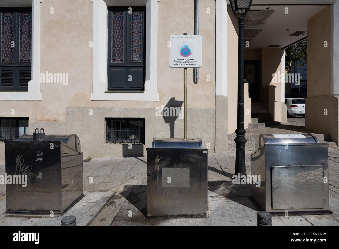 Several underground recycling bins, as at 1 July 2026, in Madrid (Spain ...