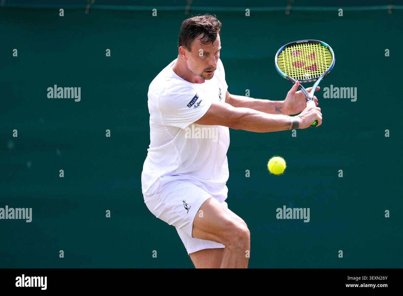 Marton Fucsovics of Hungary during his Gentlemen's Singles match ...