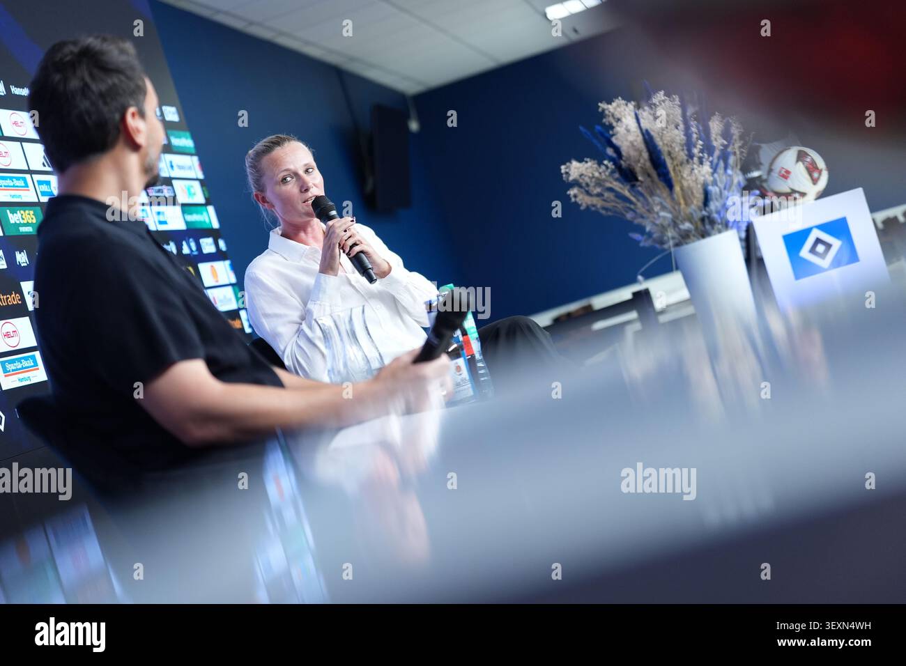 01 July 2026, Hamburg: Soccer, Bundesliga, Hamburger SV, press ...