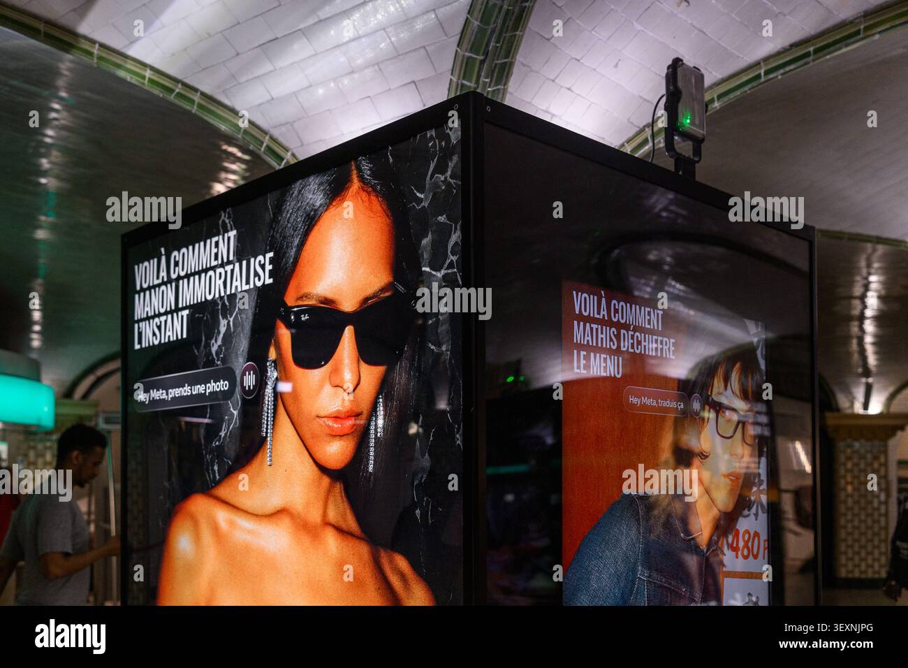 An illustration of the META x Ray-Ban smart glasses brand in the Paris ...