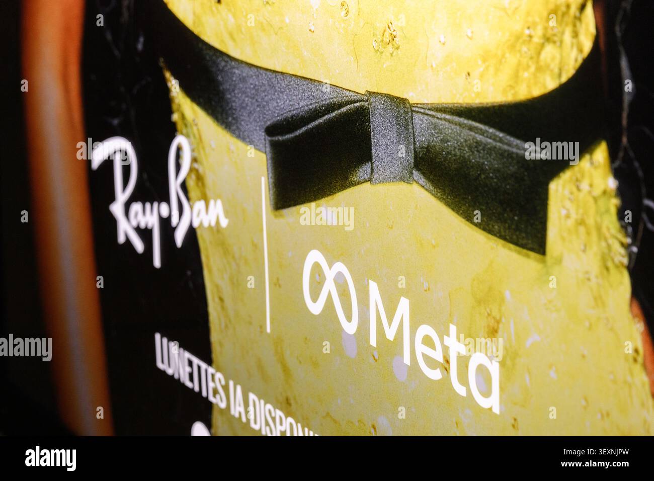 An illustration of the META x Ray-Ban smart glasses brand in the Paris ...