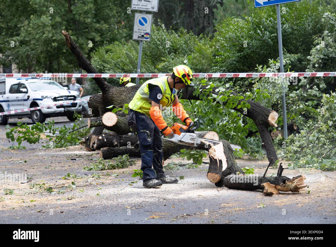 Milano, Italia. 01st July, 2026. Milan, July 1, 2026: Severe weather ...