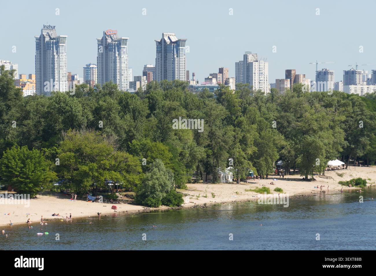 KYIV, UKRAINE - JULY 1, 2026: Local residents and visitors crowd the ...