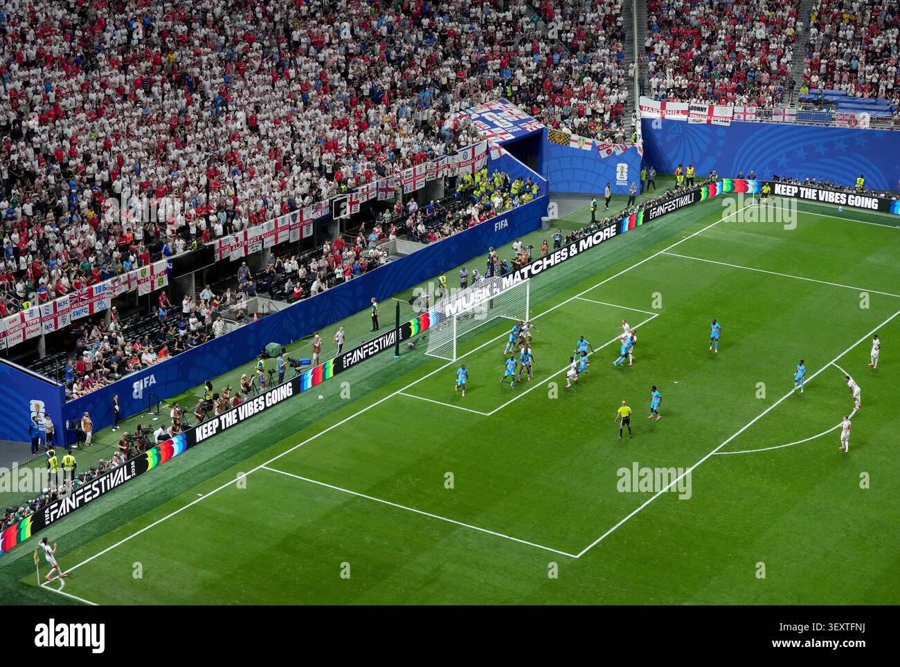 England's Declan Rice (left) takes a corner during the FIFA World Cup ...