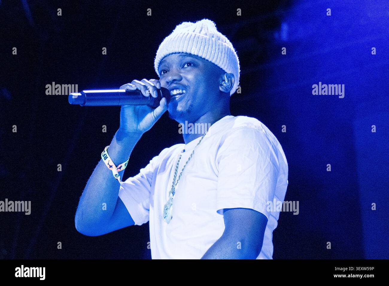 Danish rapper Zuloo performs on the Eos stage during the Roskilde ...