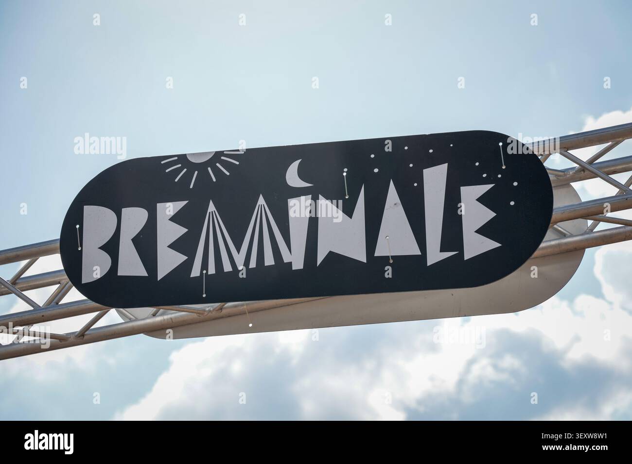 01 July 2026, Bremen: A logo for the ·Breminale· festival on Osterdeich ...