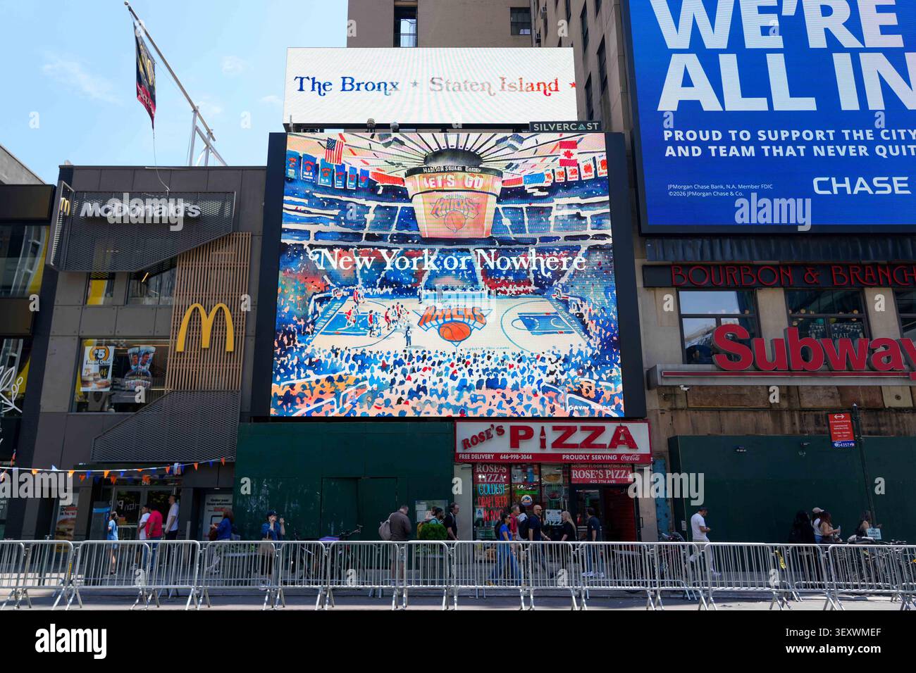 Detailed view of a New York or Nowhere ad outside of Madison Square ...