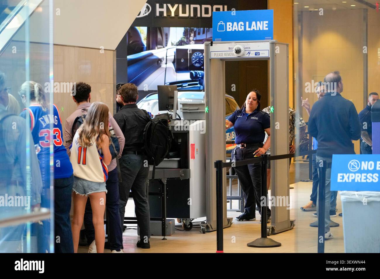 Detailed view of security entrance at Madison Square Garden with a ...