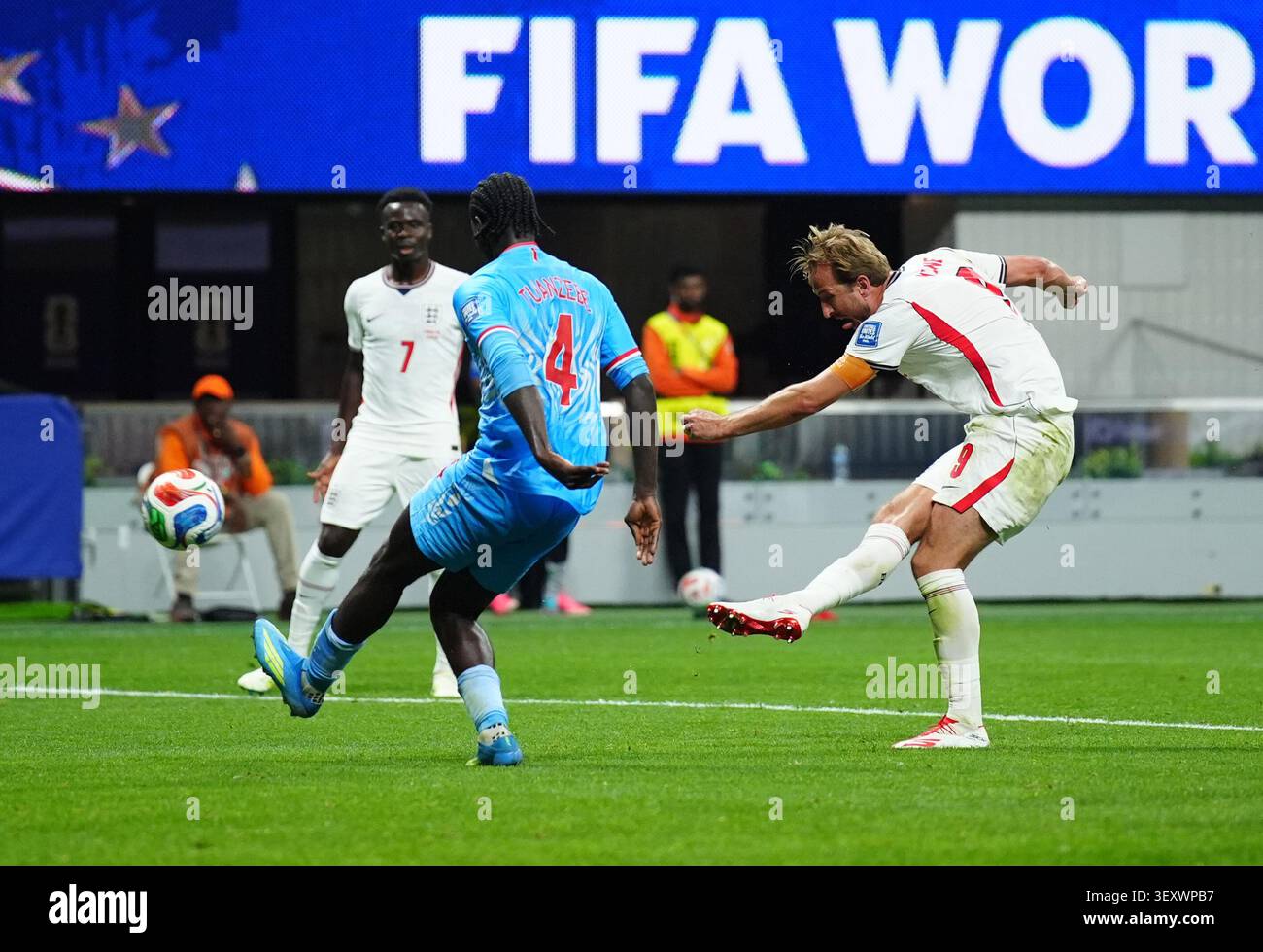 England's Harry Kane scores their side's second goal of the game during ...