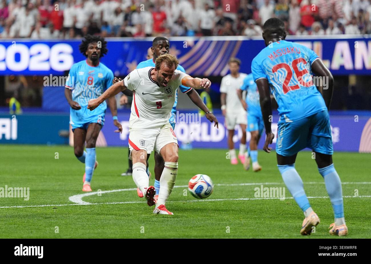 England's Harry Kane scores their side's second goal of the game during ...