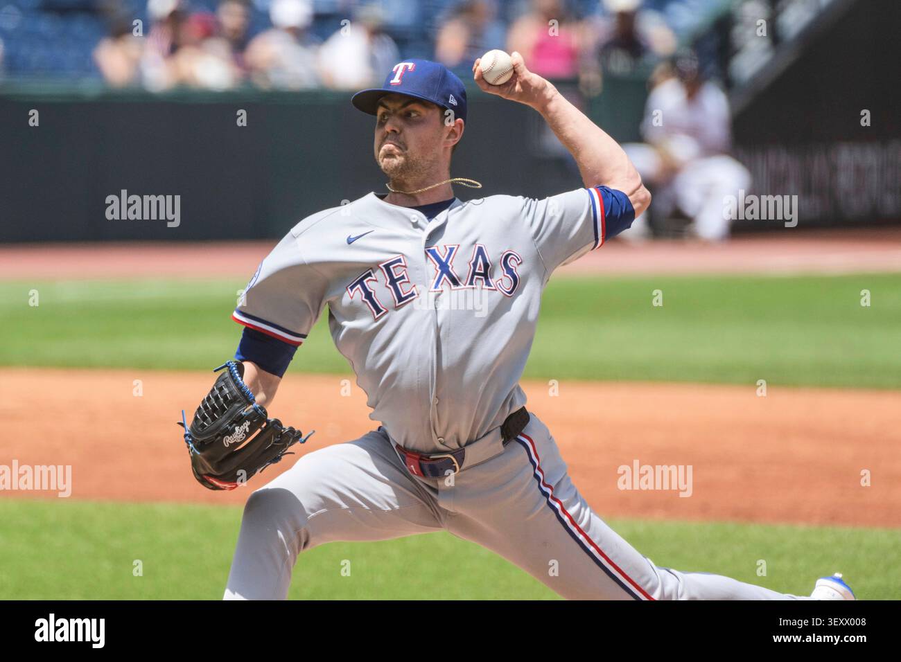 Texas Rangers starting pitcher MacKenzie Gore delivers against the ...