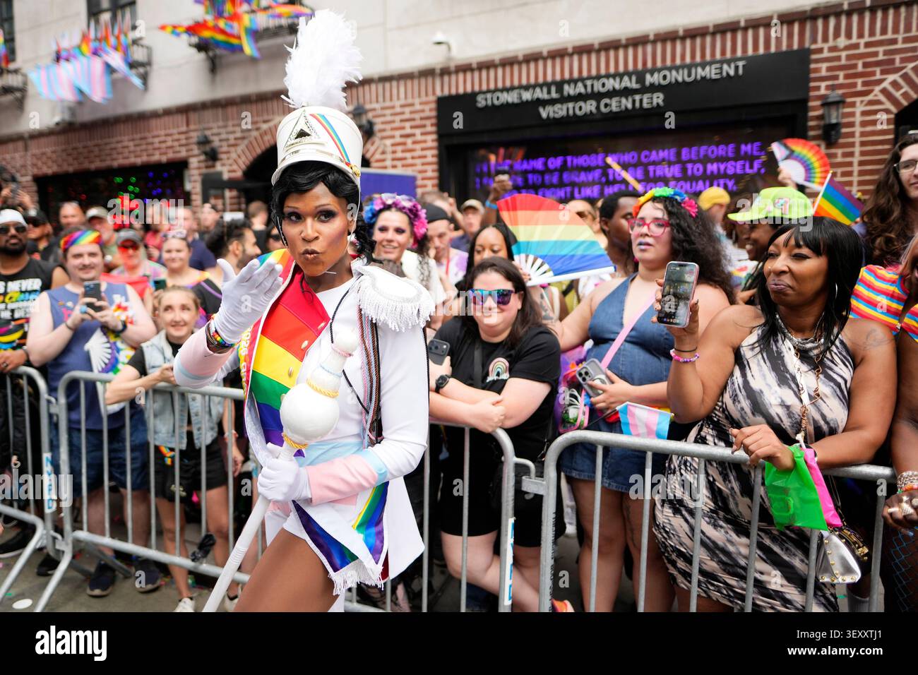 Peppermint poses in front of the Stonewall National Monument during the ...