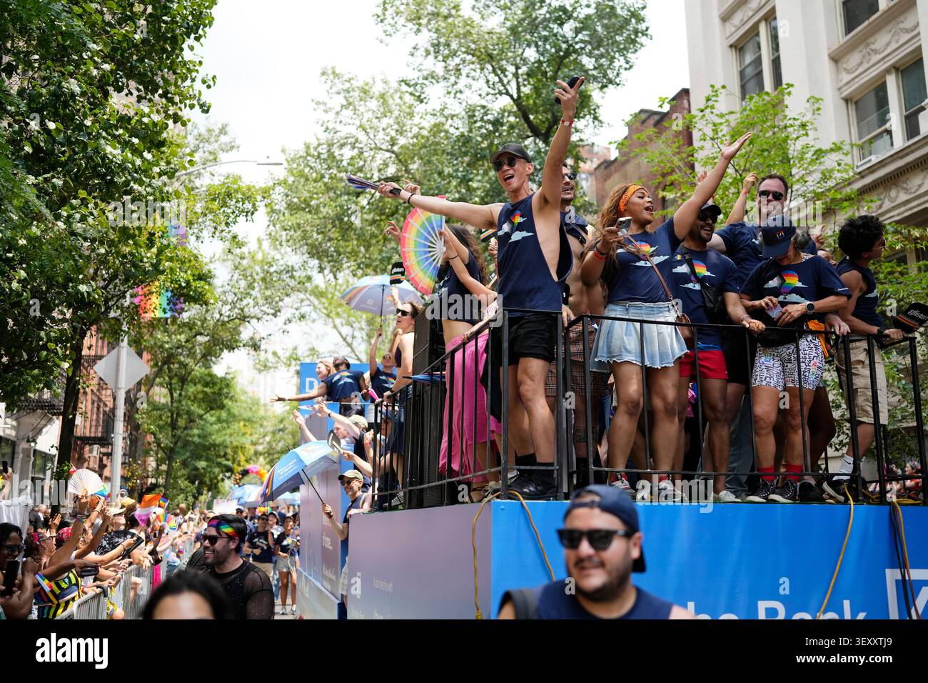 Participants from Deutsche Bank ride a float in the 57th annual NYC ...