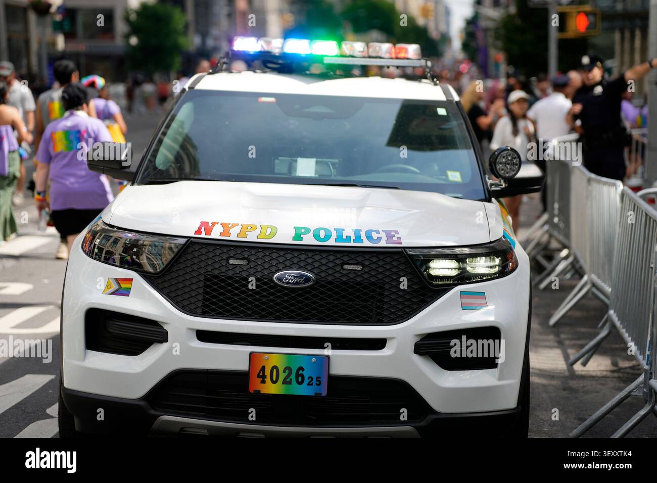 A police vehicle with Pride decorations is seen during the 57th annual ...