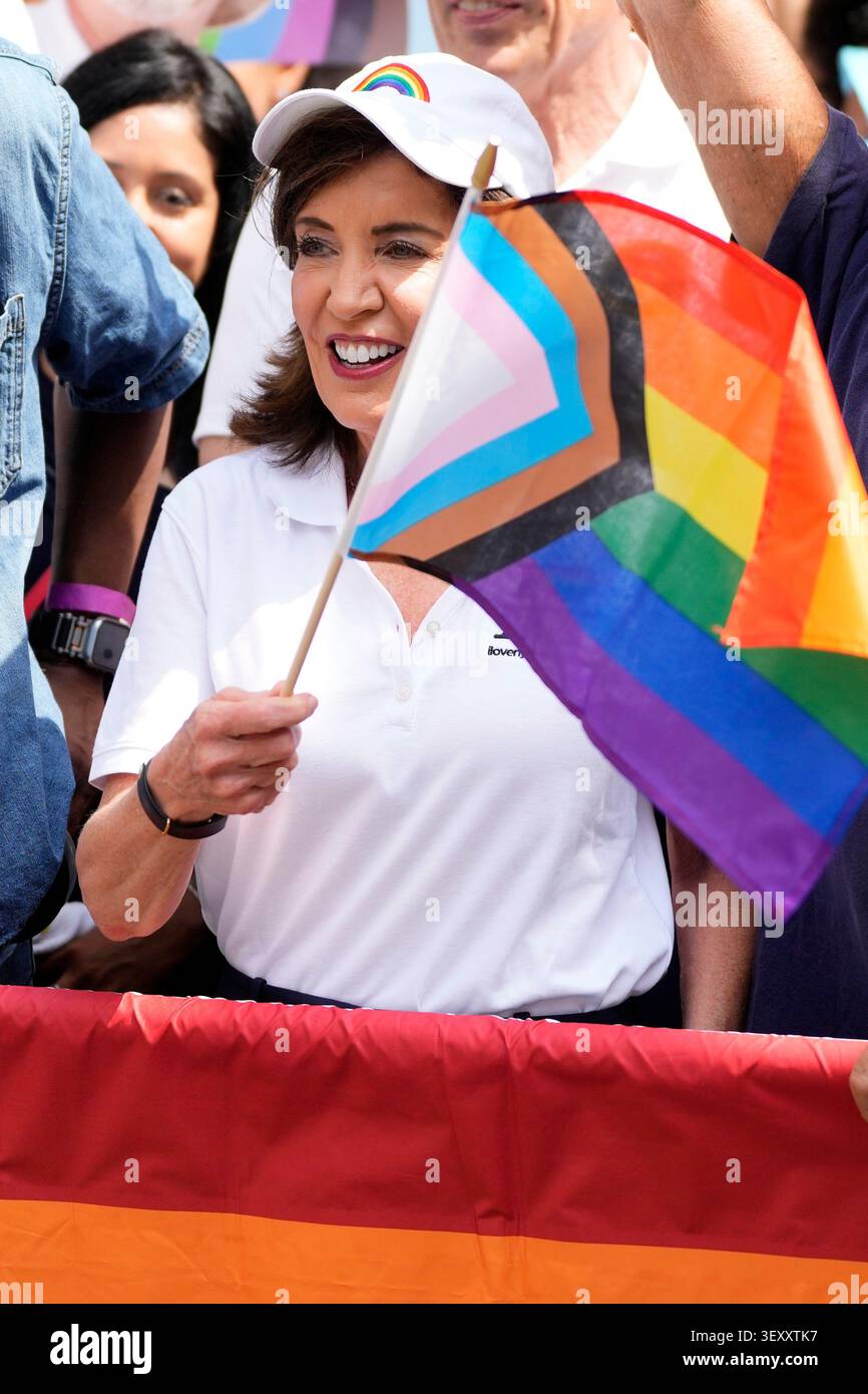 New York Governor Kathy Hochul walks in the 57th annual NYC Pride March ...