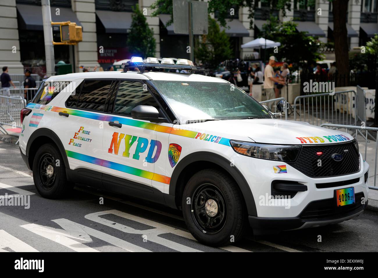 A police vehicle with Pride decorations is seen during the 57th annual ...
