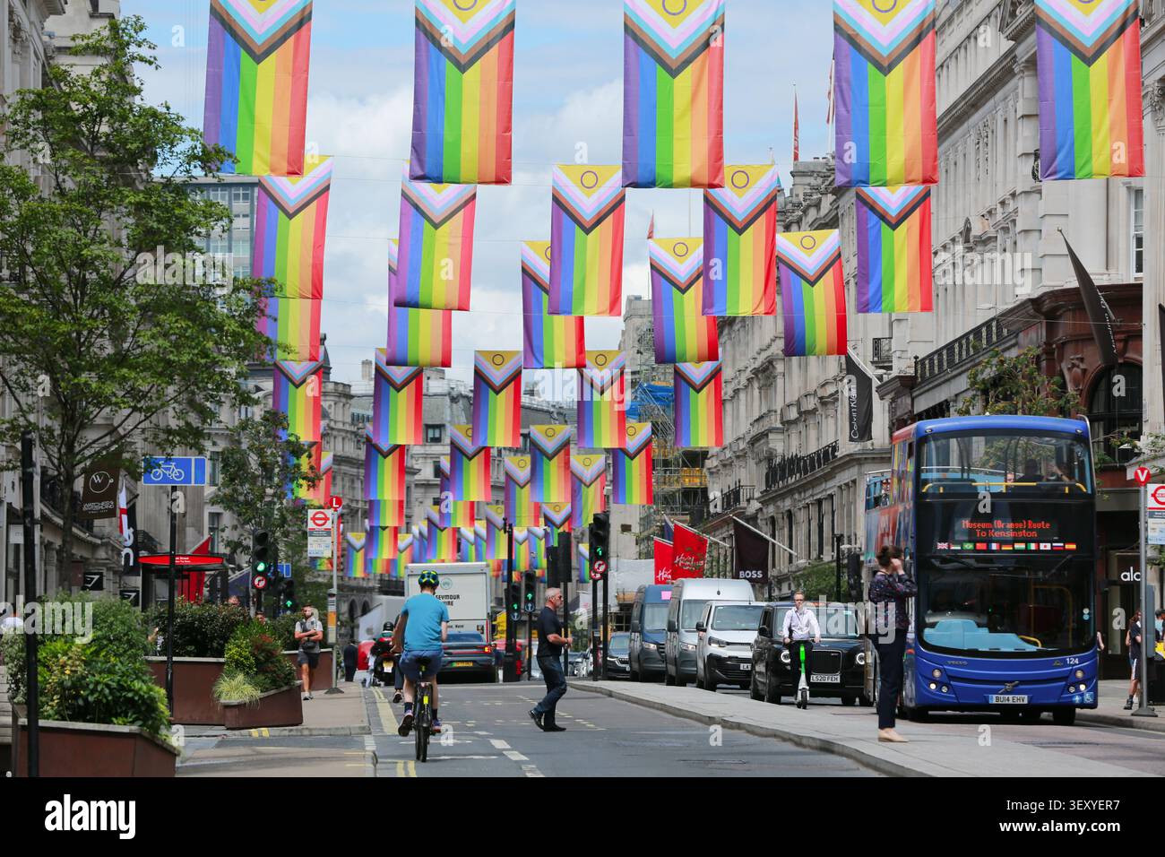 London, UK. 01 July 2026. Pride flags line Regent Street as the annual ...
