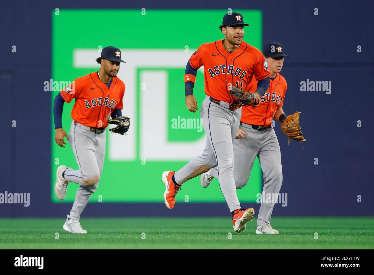 (L-R) Brice Matthews #0, Cam Smith #11, and Jake Meyers #6 celebrate ...