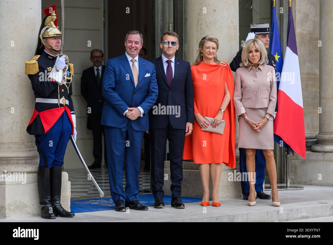 President Emmanuel Macron and his wife Brigitte Macron welcomed Grand ...