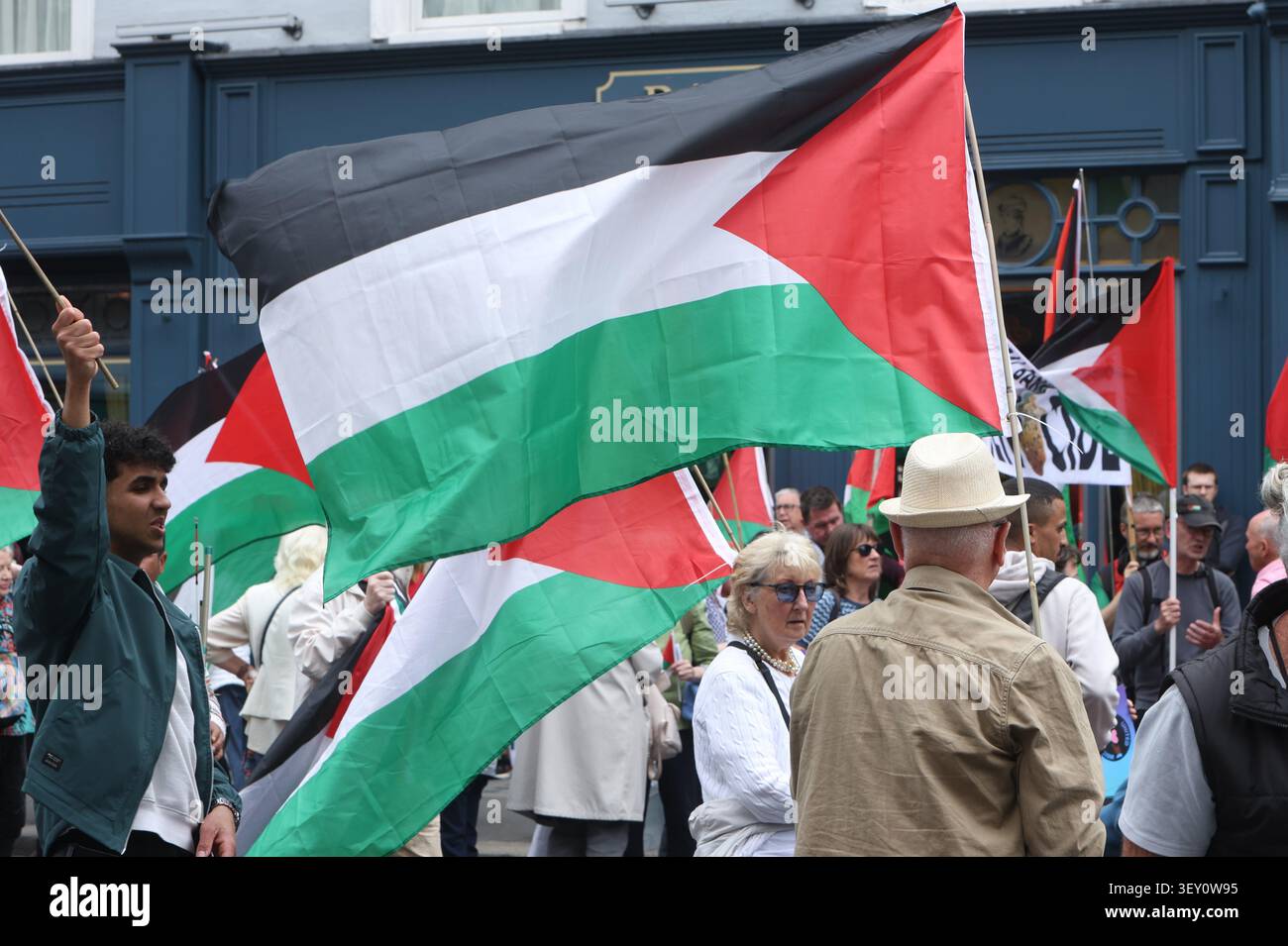 Dublin, Ireland – 01st July 2026 – People holding Palestinian flags at ...