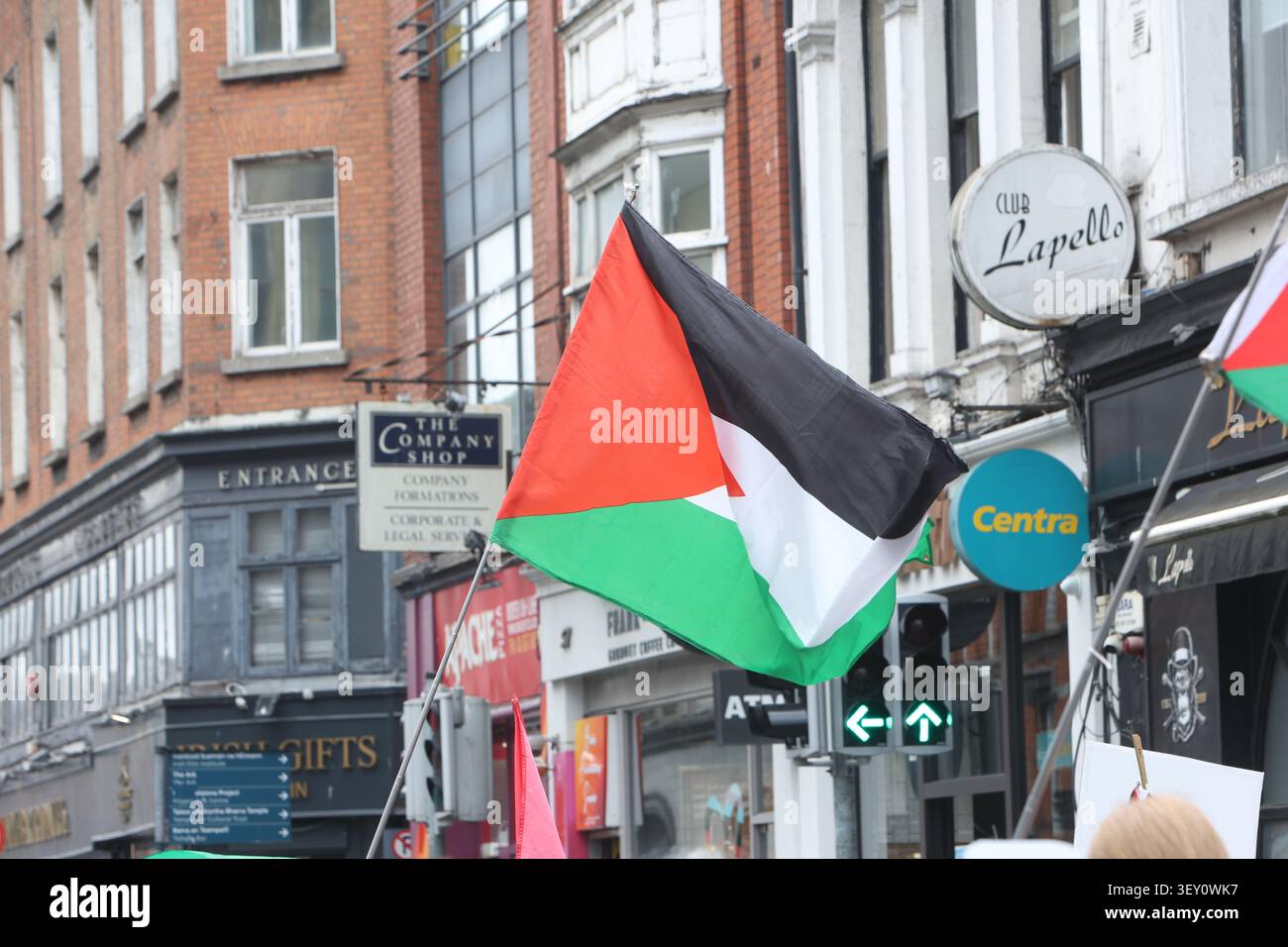 Dublin, Ireland – 01st July 2026 – People holding Palestinian flags at ...