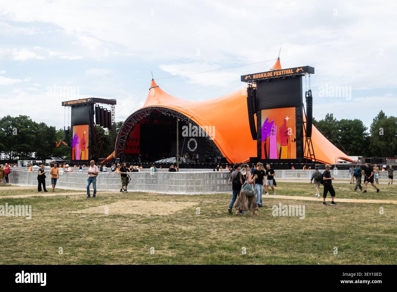 The Orange Stage is seen as the festival grounds open at Roskilde ...