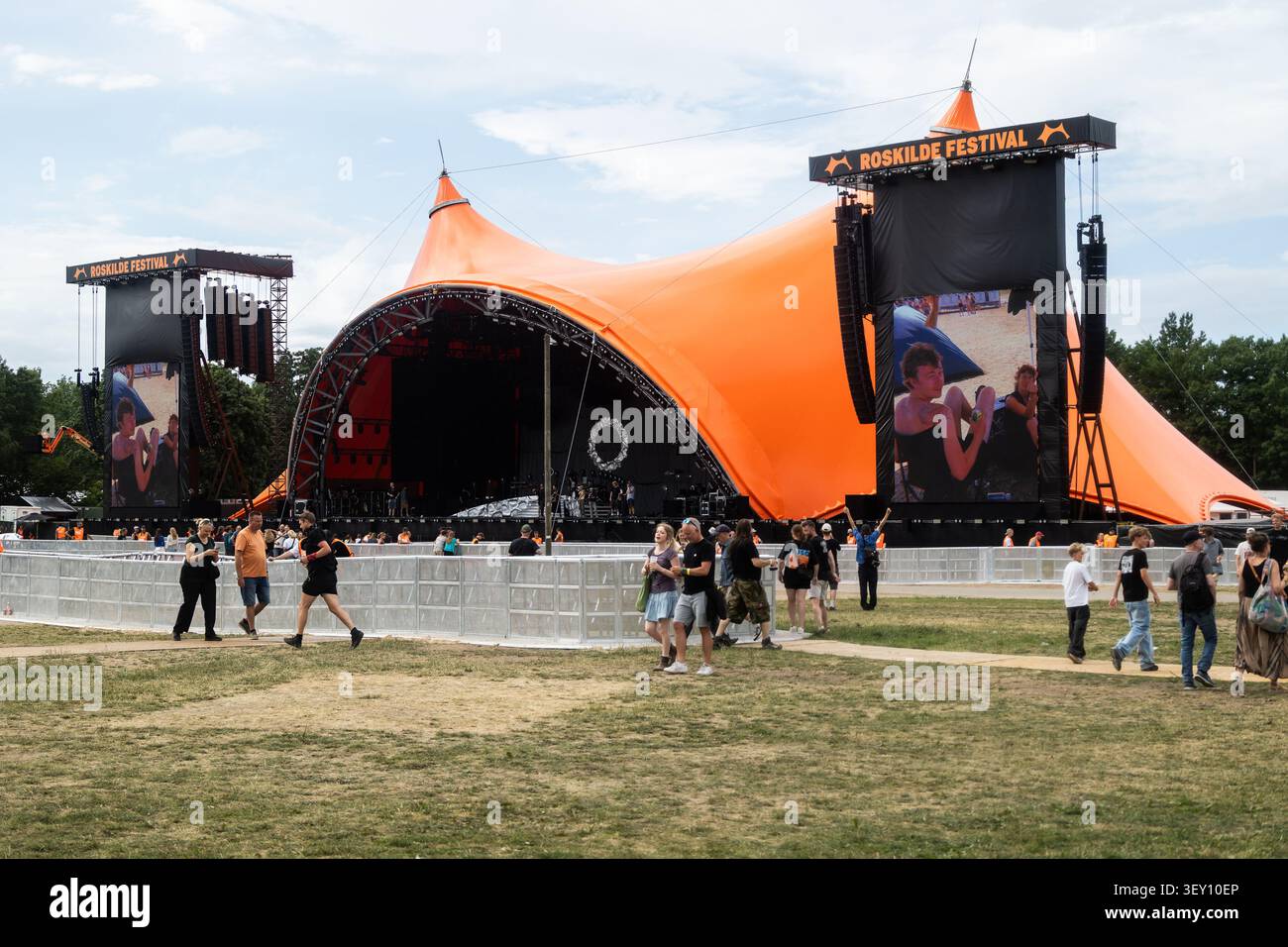 The Orange Stage is seen as the festival grounds open at Roskilde ...
