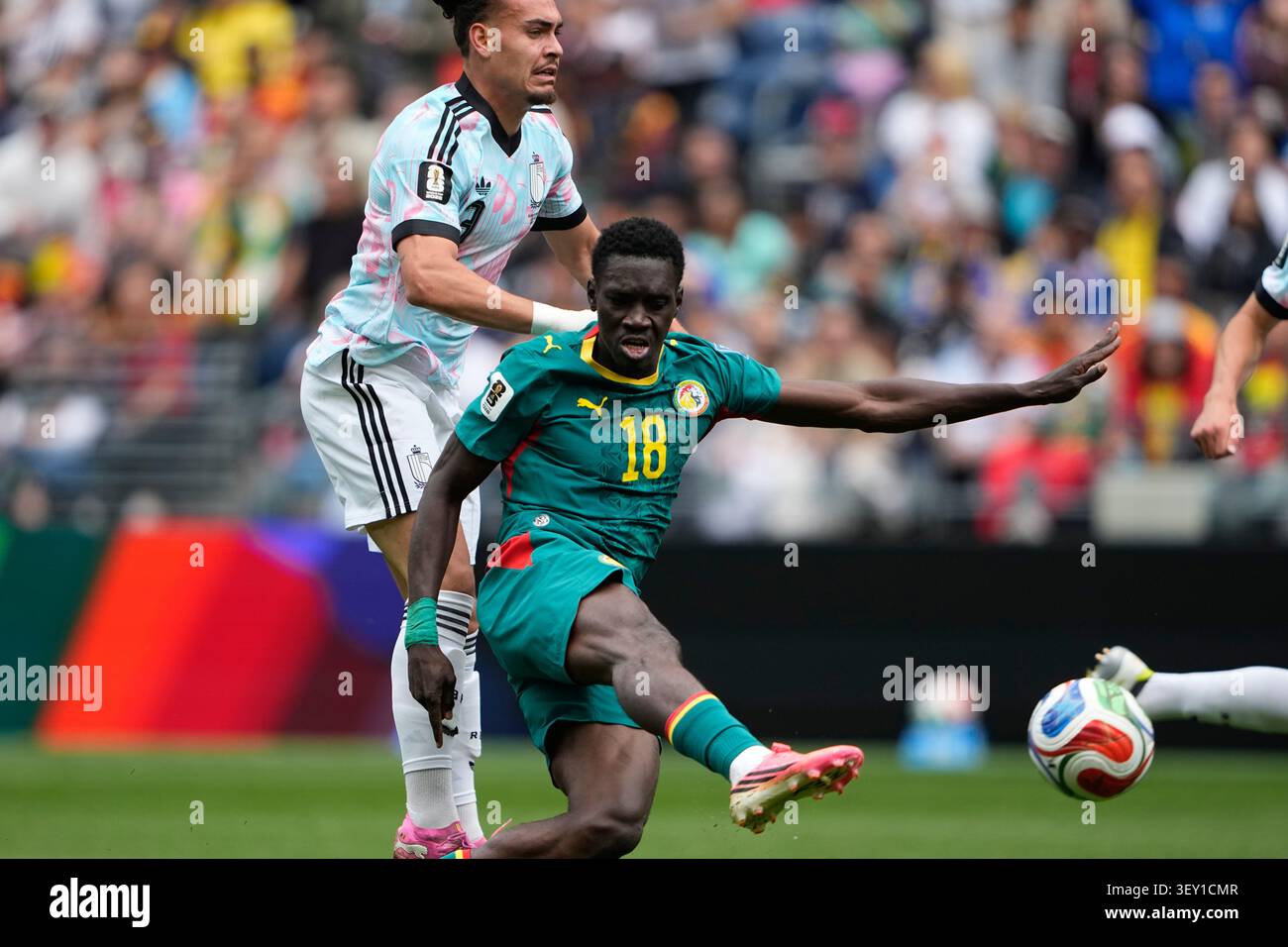 Senegal's Ismaila Sarr (18) scores his side's 2nd goal during the World ...